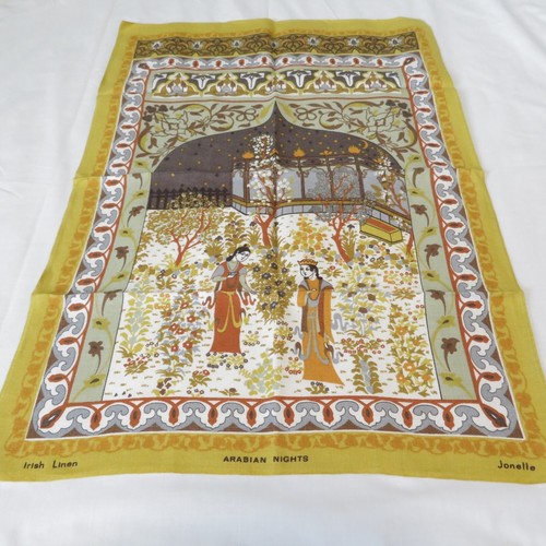 Vintage Jonelle Towel Arabian Nights Irish Linen Kitchen Tea Towel ...