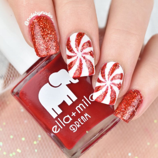 Whats Up Nails Peppermint Candy Stencils for Nails, Christmas Nail ...