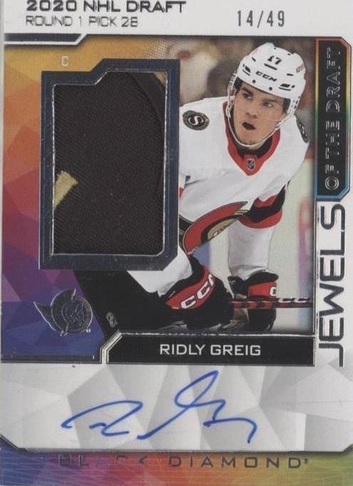 2023-24 Upper Deck Black Diamond - Jewels of the Draft Ridly Greig #JD ...
