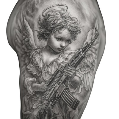 Angel With Ak-47 V2 Vinyl Car Decal Sticker – Waterproof & UV-Resistant ...