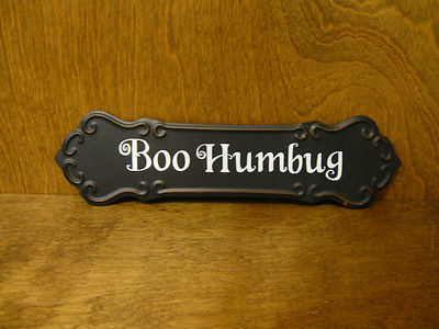 HALLOWEEN SIGN #45863B BOO HUMBUG, New from Retail Store, 3.25"x 12" | eBay