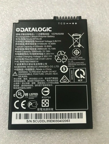 BTDL35 New Genuine 4100mAh Battery for Datalogic Memor 10 Scanner ...