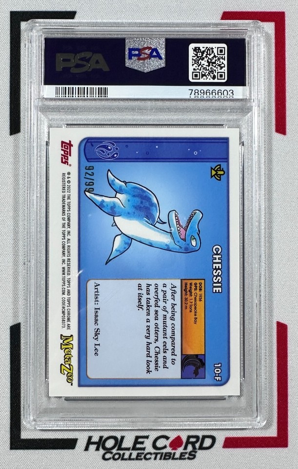 CHESSIE PSA 10 2022 Topps Chrome Metazoo Cryptid Camera Green Refractor ...