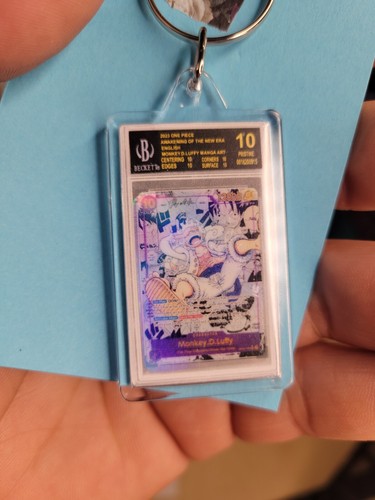 Novelty keychain One Piece Monkey D Luffy Gear 5 Manga NOT ACTUAL CARD ...