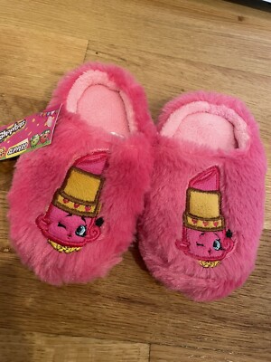 Shopkins Kid Pink Lipstick Slippers - size 11 12 - NWT (RUN SMALL) | eBay