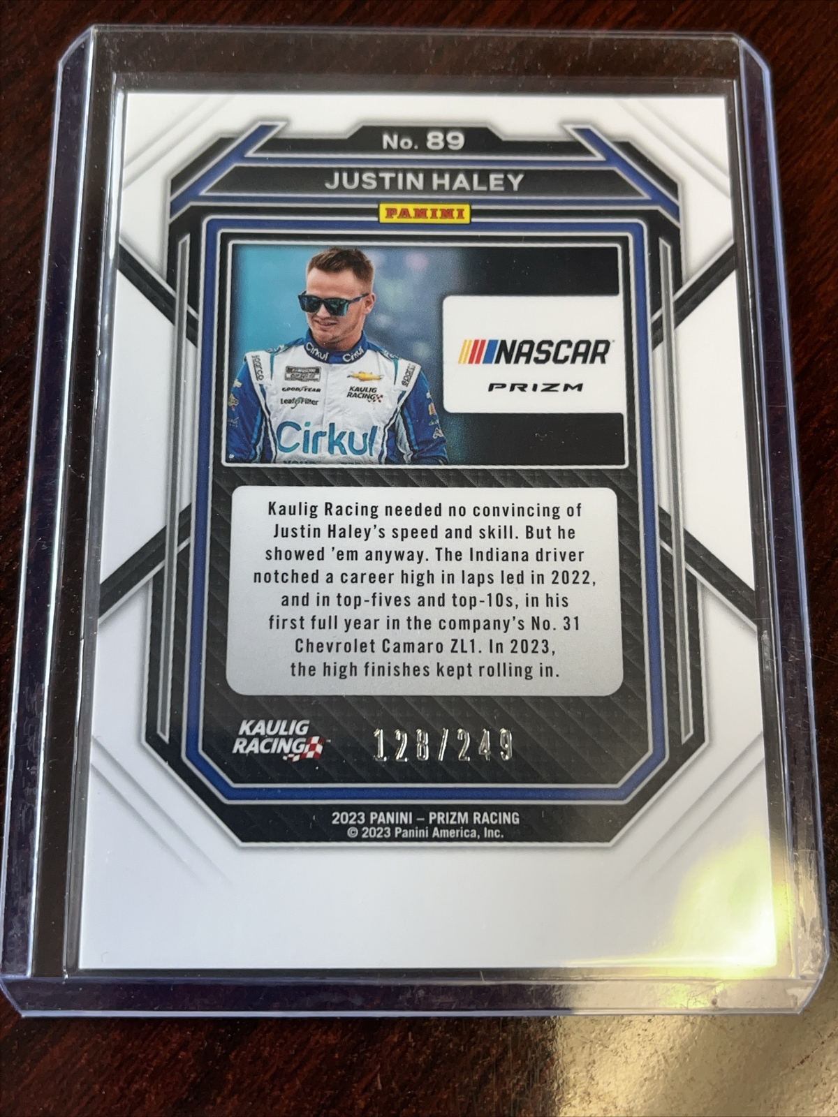 Justin Haley 2023 Panini Prizm Racing NASCAR Reactive Green Prizm /249 ...