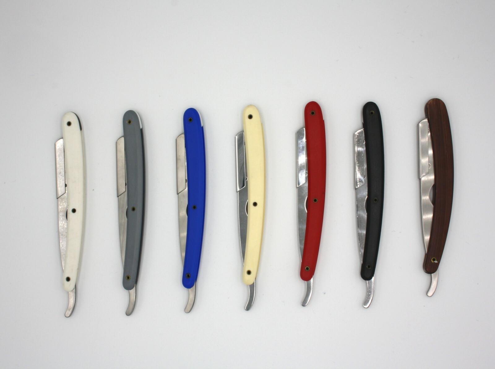 7pcs Straight Edge Quality Razors(black, grey, red, blue, beige, brown ...