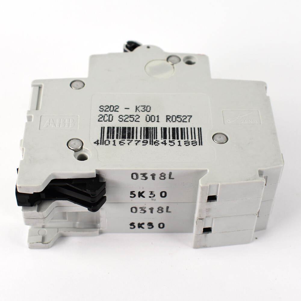 ABB S202-K30 Minuature Circuit Breaker 30A 400VAC 50/60Hz 125VDC 2P DIN ...