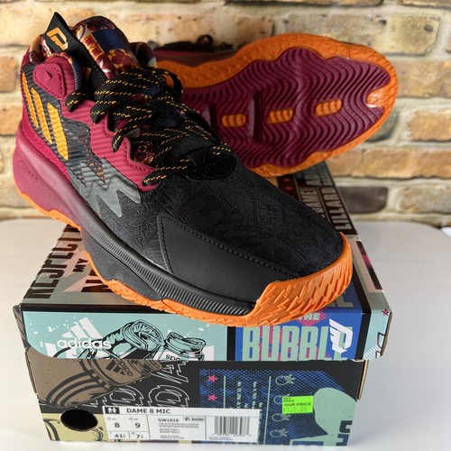 Mens Size 8 - Adidas Dame 8 Lillard CNY Basketball Shoe Black Maroon ...