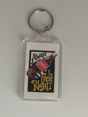 1990's Coca-Cola Always Feels Right Key Ring Acrylic Coke Keychain | eBay