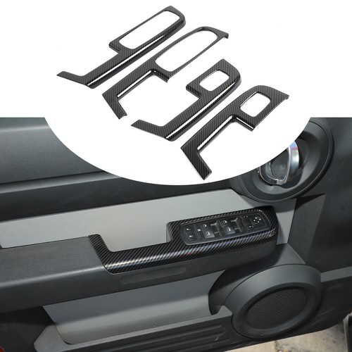 4X Carbon Fiber Window Lift Panel Switch Button Trim Frame For Dodge ...