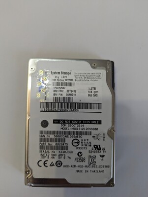 IBM 1.2TB 10K 6Gbps 2.5" SAS HDD 00AR327 | eBay UK