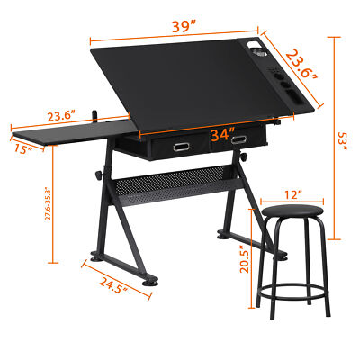 Drawing Drafting Table Stage Platform Adjustable Height or Angle W ...