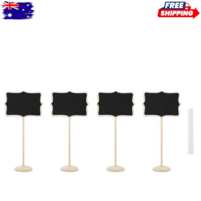 4 Wooden Mini Blackboard Memo Sign Message Stand Chalk Board Wedding ...
