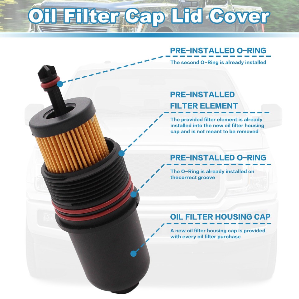 Oil Filter w/ Housing For 2015-2024 Ford F150 Edge Lincoln Aviator ...