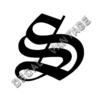Old English S Letter Initial Vinyl Sticker Decal Font Diploma Choose ...