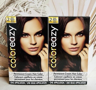 2-Pack Color Eazy #2 Dark Brown Permanent Cream Hair Color | eBay