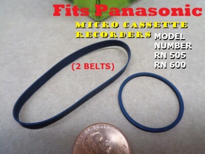 (2 PCS BELT KIT) FITS RN 505 & RN 600 PANASONIC MICRO CASSETTE RECORDER ...