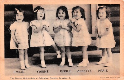 Dionne Quintuplets Callander Ontario Identical Twins Girls Vtg Postcard ...