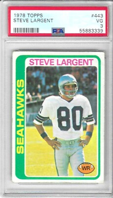 1978 Topps Football #443 Steve Largent HOF Seattle Seahawks PSA 3 VG | eBay