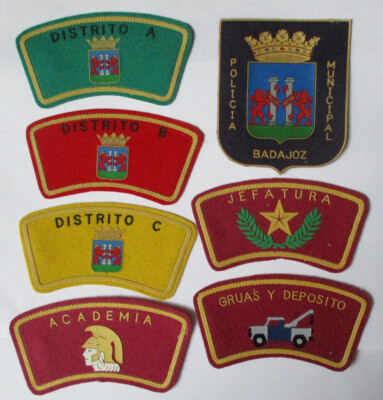 7 Vintage BADAJOZ SPAIN POLICIA SPANISH POLICE PATCH Insignia Original ...