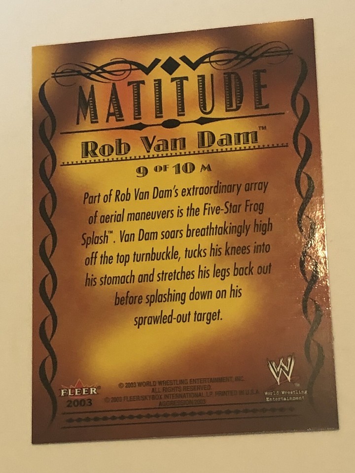 Rob Van Dam 2003 Fleer WWE Aggression Mattitude Card #9 | eBay