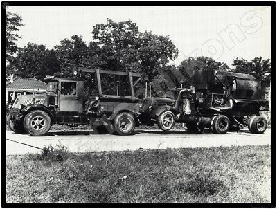 Mack Trucks New Metal Sign: Mack Recovery Truck Towing Burned Out Semi ...