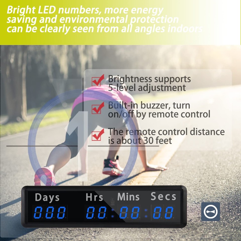 LED Countdown Clock, 999 Days, 23 Hours, 59 Minutes, 59 Seconds, Event ...