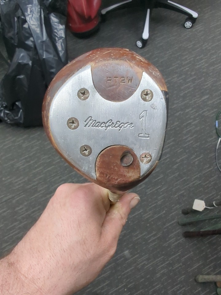 Vintage MacGregor Tourney RT2W Persimmon Key Hole Driver 43" Long PRO ...