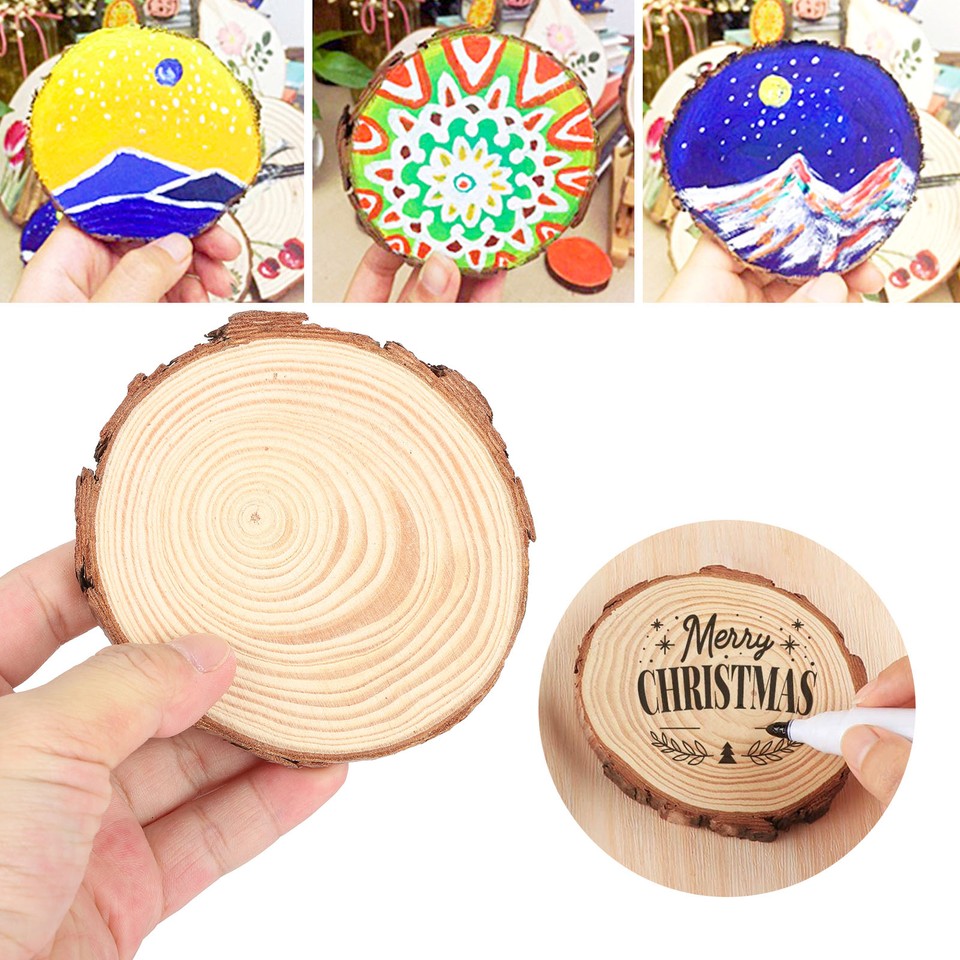Wood Slices Round Pine Logs Crafts Painting Wedding Party Decoration 4 ...