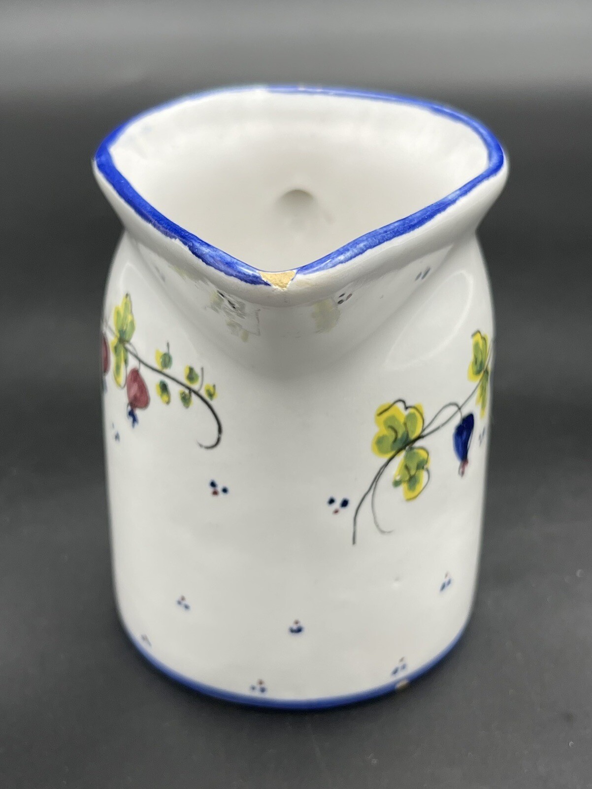 Italian Pottery Hand Painted Small Pitcher Creamer Blueberries on ...