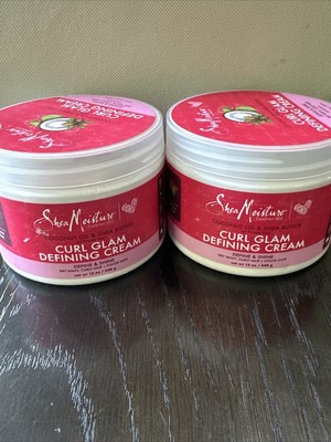 (2) SHEA MOISTURE Curl Glam Defining Cream Coconut Oil & Shea Butter w ...