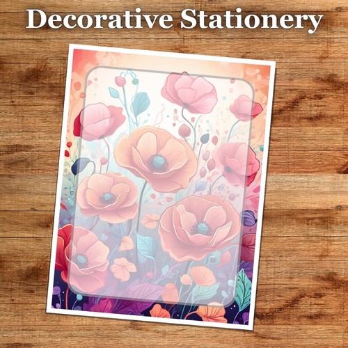 Decorative Stationery Paper (25 Sheets) 8.5 x 11 Premium Paper #04 | eBay