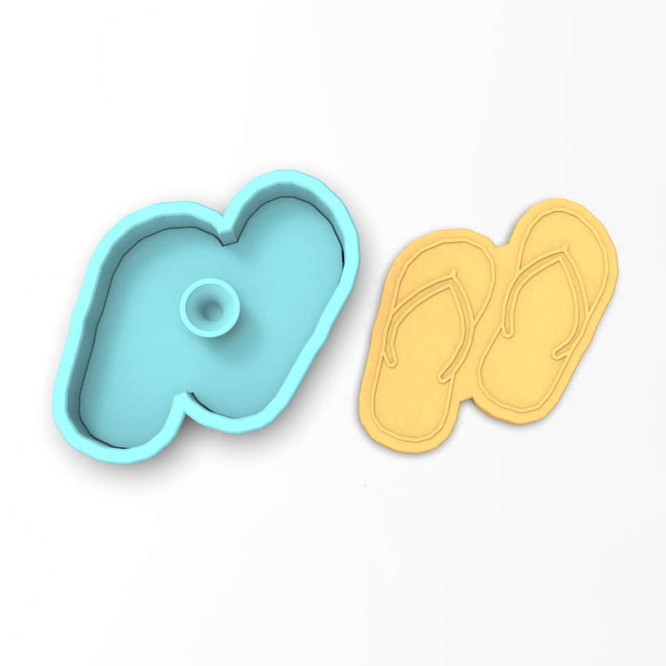 Flip Flop Pair Cookie Cutter & Stamp | Summer Shoes Sandals Fashion ...