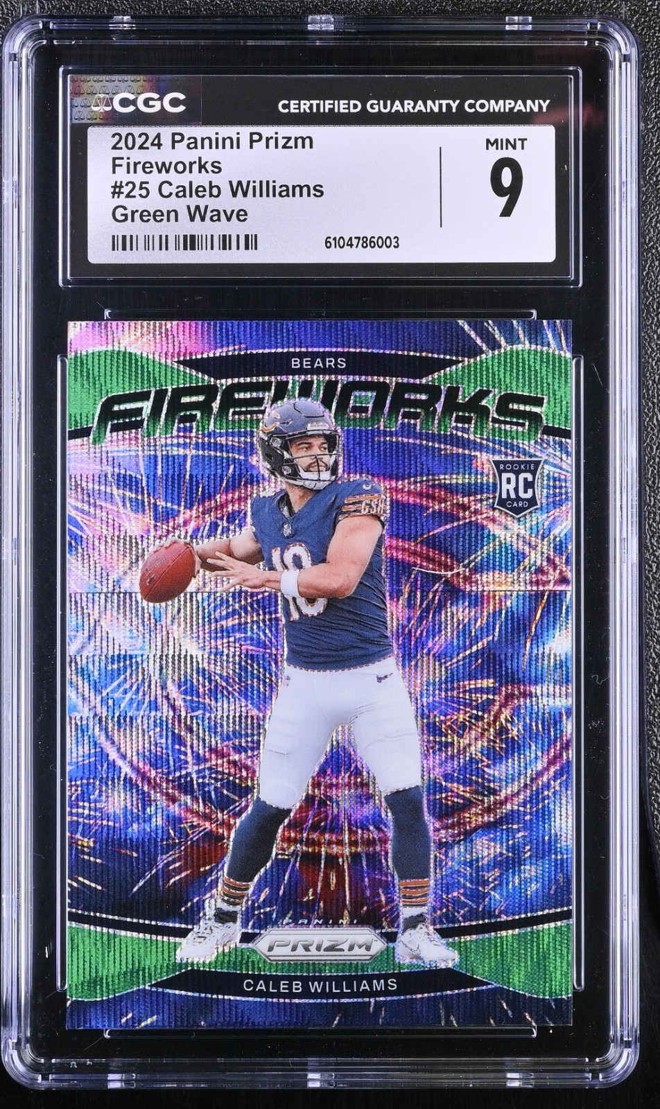 2024 Panini Prizm - Fireworks Caleb Williams #25 Green Wave Prizm (RC ...