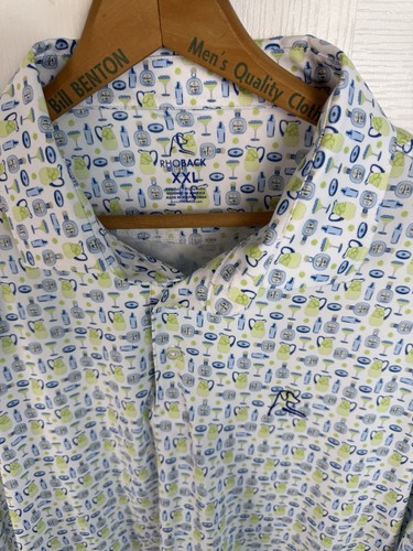 Rhoback Golf Performance Polo Shirt Mens 2XL Blue Margarita Cocktail ...