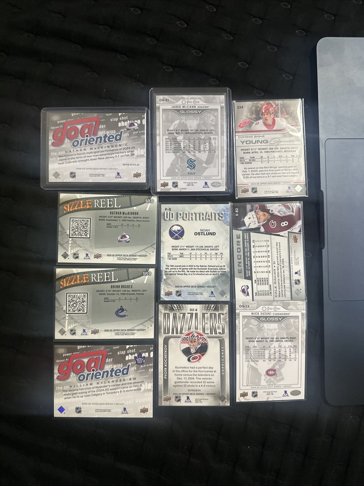 Upper Deck Series 1 NHL Lot (MacKinnon Speckle, McCann Gold, Dominik ...