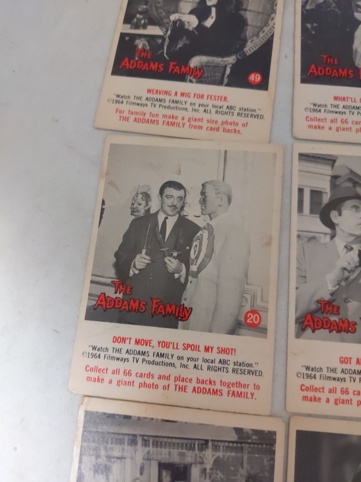 THE ADDAMS FAMILY TRADING CARDS LOT OF 9 1964 COPYRIGHT VINTAGE | eBay
