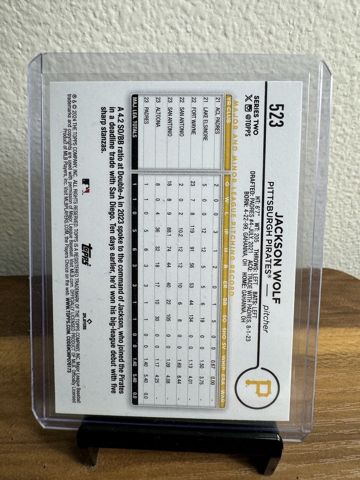 2024 Topps Series 2 Jackson Wolf GOLD FOIL RC #523 | eBay