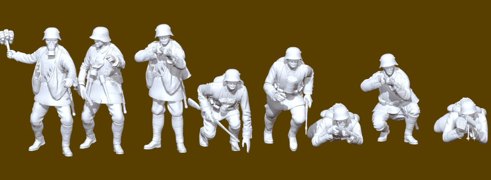 WwI German infantry 8 Figures 1/35 Scale Model Kit Resin Printed | eBay