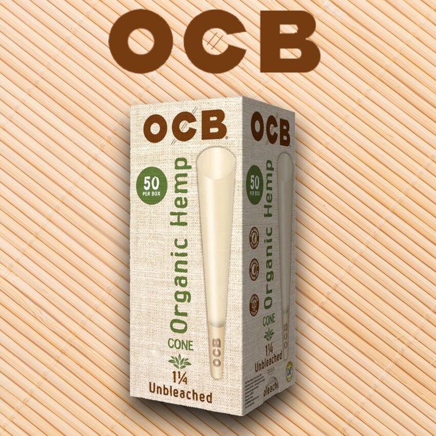 OCB Organic Cones 1 1/4 Unbleached Pre-Rolled Cones 84mm (50ct Cone ...