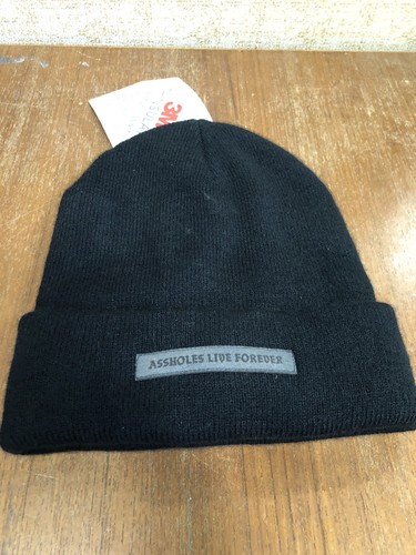 NWT ASSHOLES*s LIVE FOREVER Black Classic Cuffed Logo BEANIE 3M | eBay