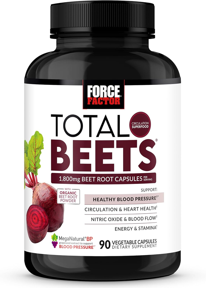 Total Beets Blood Pressure Support Beet Root Capsules, 1800Mg Organic ...