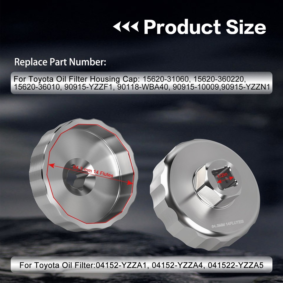 Oil Filter Cap Wrench Removal Tool Socket for Toyota Tacoma Tundra ...