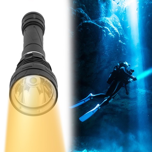Dive Light, Compact Bright Diving Torch, Submersible Flashlight Yellow ...