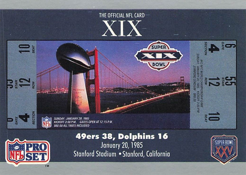 1990-91 Pro Set Super Bowl #19 SB XIX TICKET | eBay
