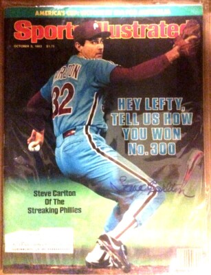 Steve Carlton Signed Sports Illustrated October 3 1983 cover Beckett # ...