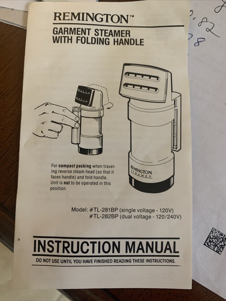 Vintage 1988 Remington Clothes Fabric Steamer Folding Handle Model TL ...