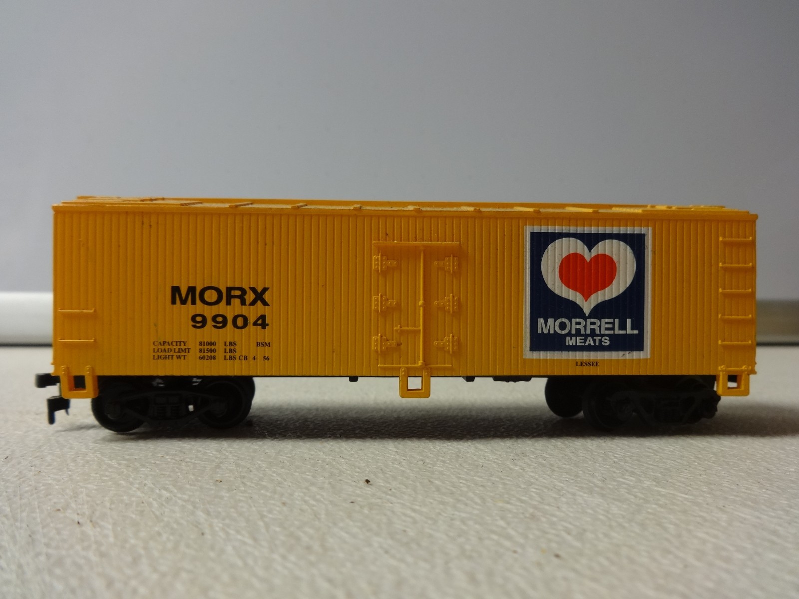 Vintage Life Like HO 40' Reefer Box Car Morrell Meats Lessee # MORX ...