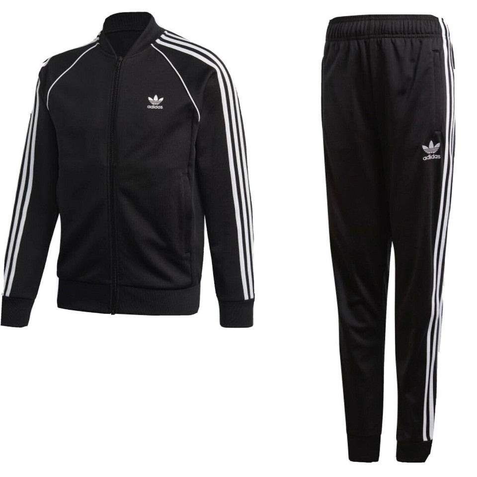adidas Originals Men’s M,L,XL Black SST Superstar Tracksuit 3-striped ...